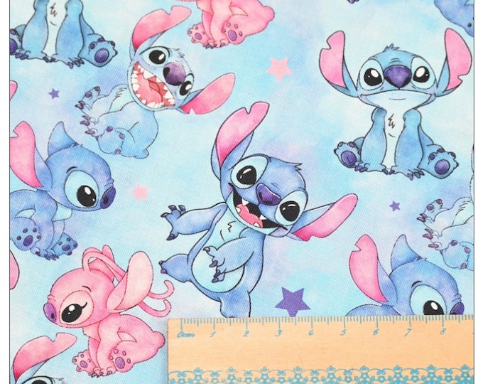 Cute Cartoon Stitch Cotton, Diy Sewing Fabric by Half Yard - Etsy