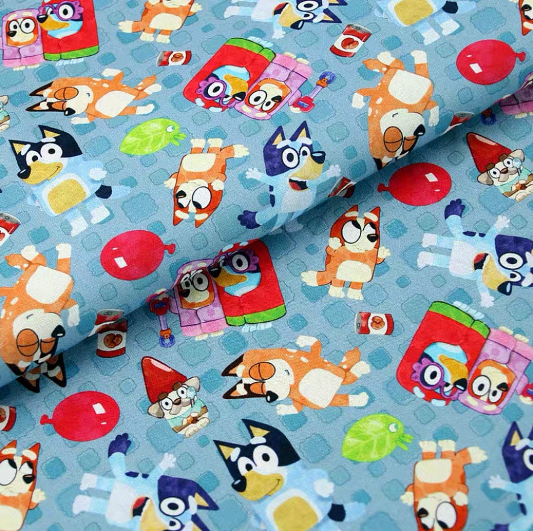 Cute Cartoon Bluey Cotton, Diy Sewing Fabric by Half Yard - Etsy