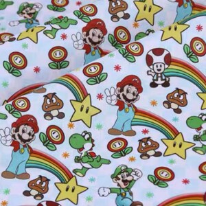 Cute Cartoon Mario , Cotton, Diy Sewing Fabric by Half Yard - Etsy