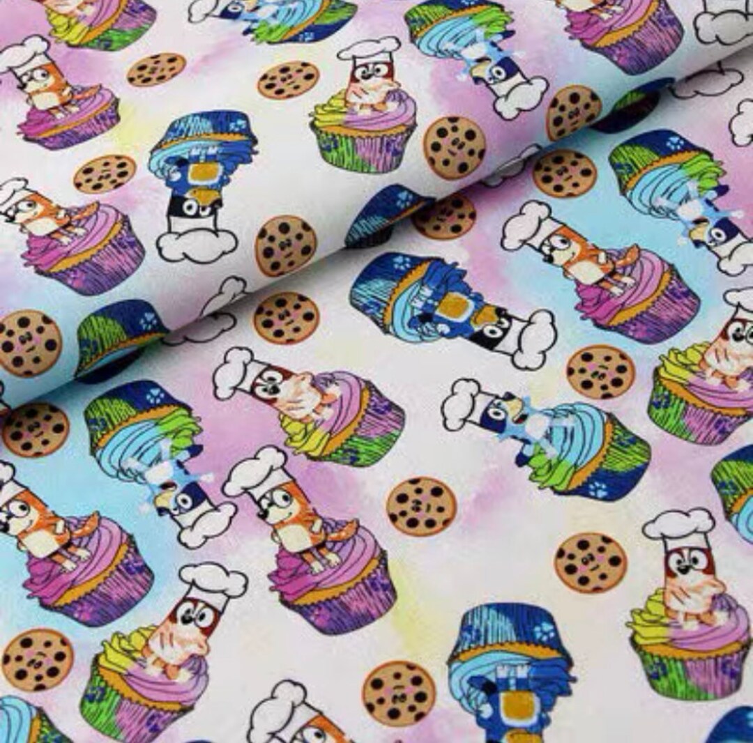Cute Cartoon Bluey Cotton, Diy Sewing Fabric by Half Yard - Etsy
