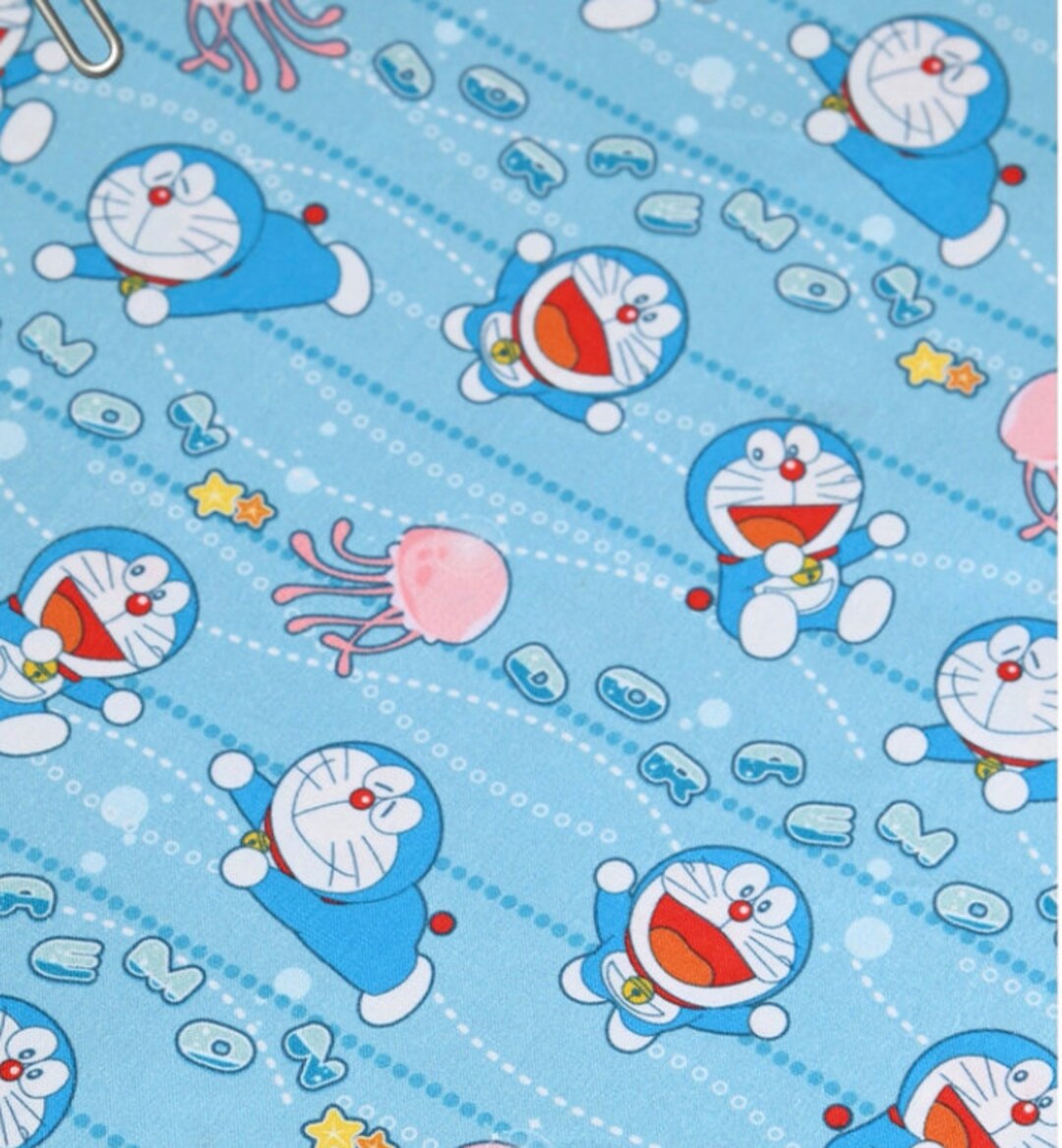 Cute Cartoon Doraemon Cotton, Diy Sewing Fabric by Half Yard - Etsy