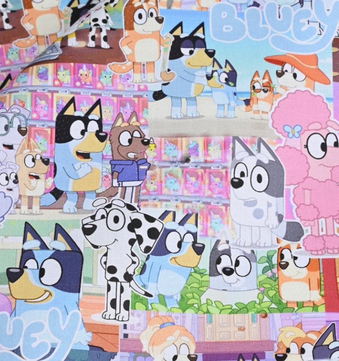 Cute Cartoon Bluey Cotton, Diy Sewing Fabric by Half Yard - Etsy