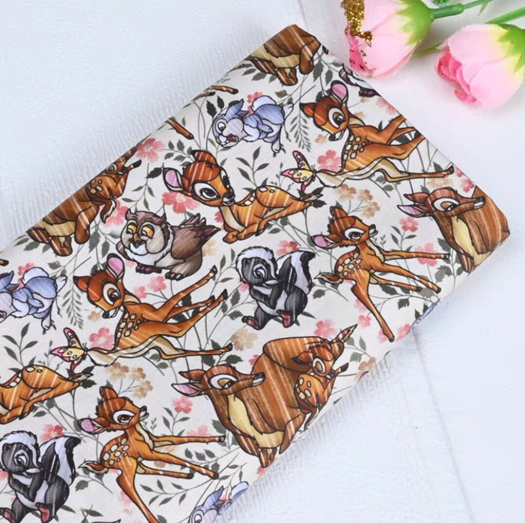 Cute Cartoon Bambi Cotton, Diy Sewing Fabric by Half Yard - Etsy