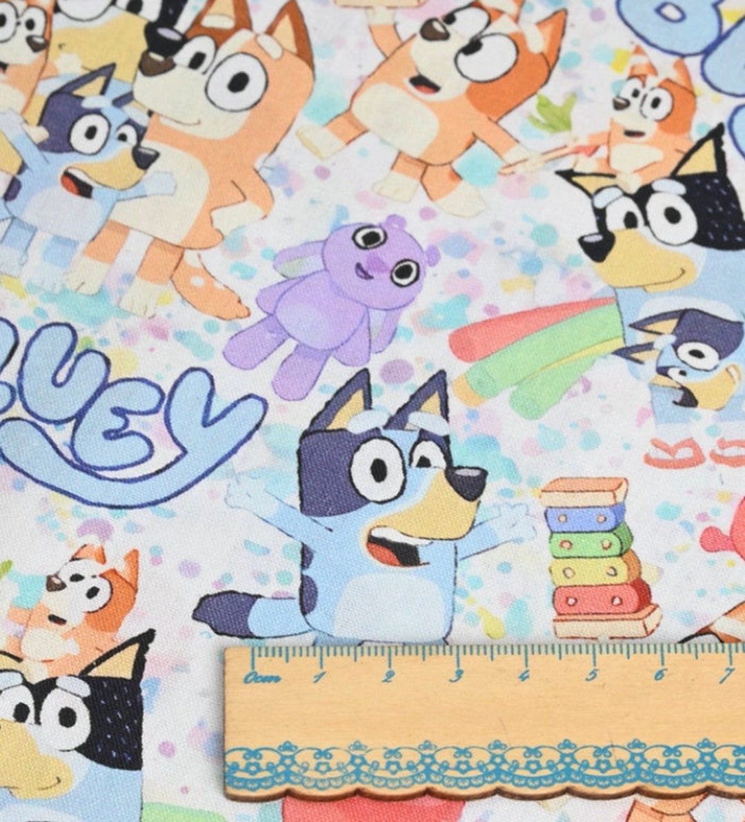 Cute Cartoon Bluey Cotton, Diy Sewing Fabric by Half Yard - Etsy