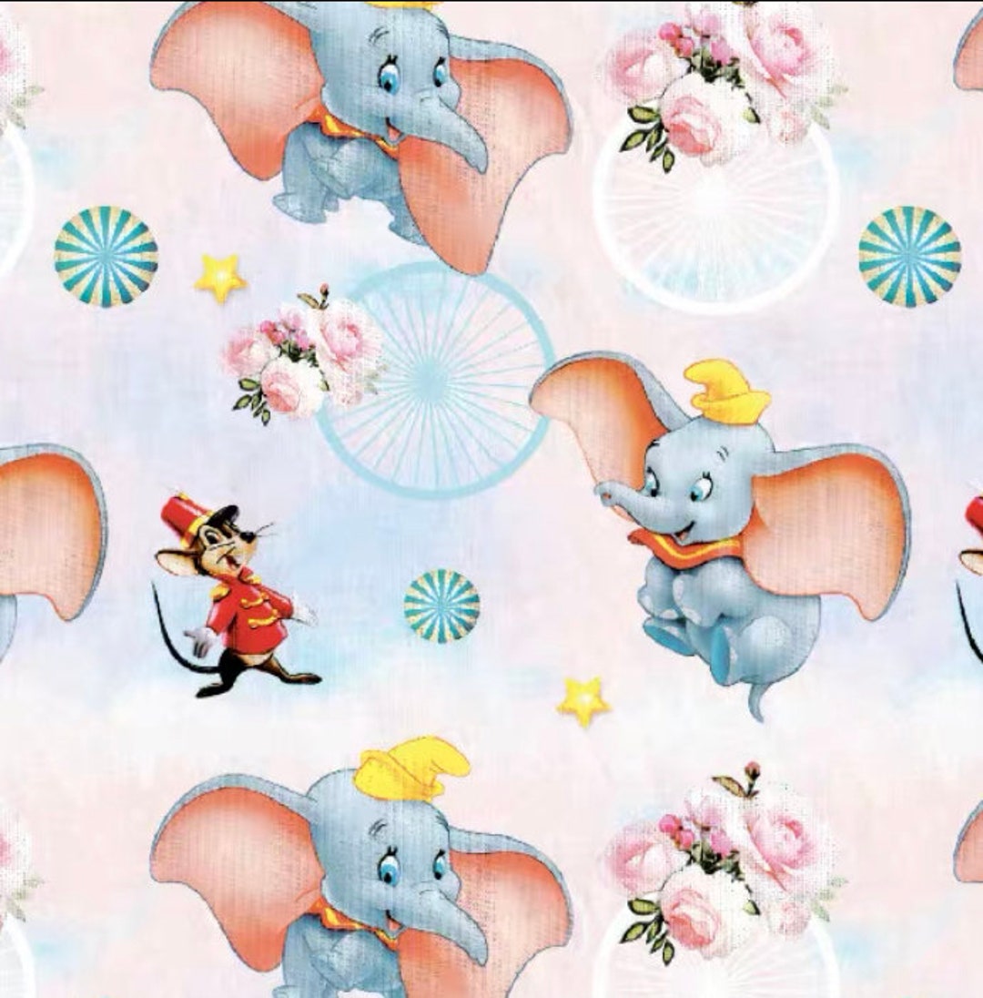 Cute Cartoon Dumbo Polyester Waterproof, Diy Sewing Fabric - Etsy