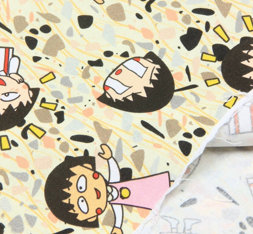 Cute Cartoon Chibi Maruko Cotton, Diy Sewing Fabric by Half Yard - Etsy