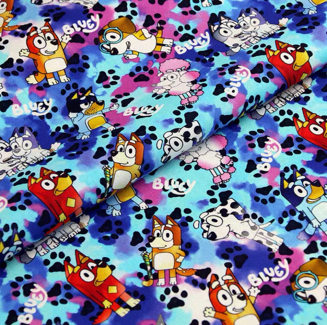 Cute Cartoon Bluey Cotton, Diy Sewing Fabric by Half Yard - Etsy