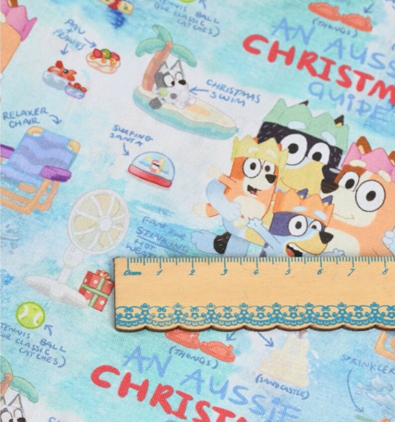 Cute Cartoon Bluey Cotton, Diy Sewing Fabric by Half Yard - Etsy
