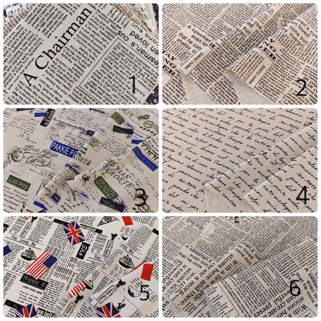 Newspaper Linen Cotton, Diy Sewing Fabric - Etsy