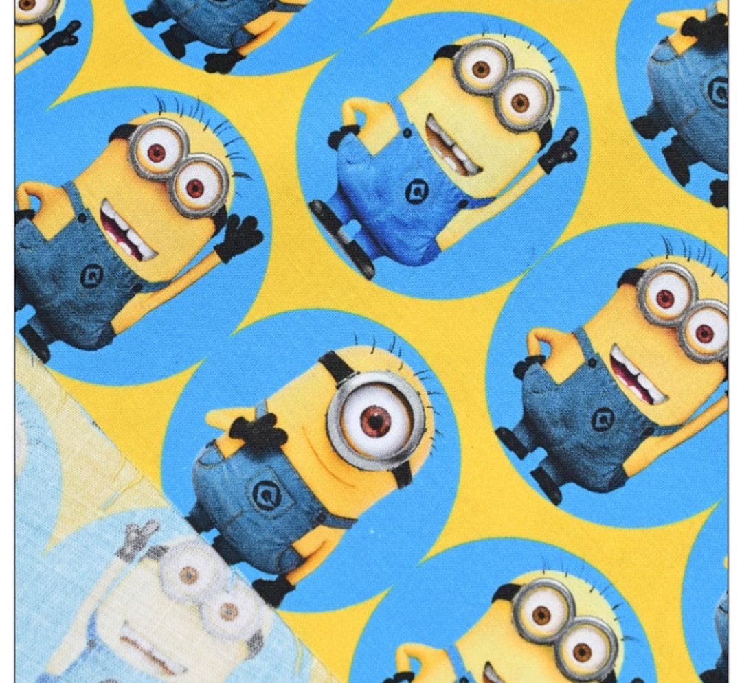 Cute Cartoon Minion Cotton, Diy Sewing Fabric by Half Yard - Etsy