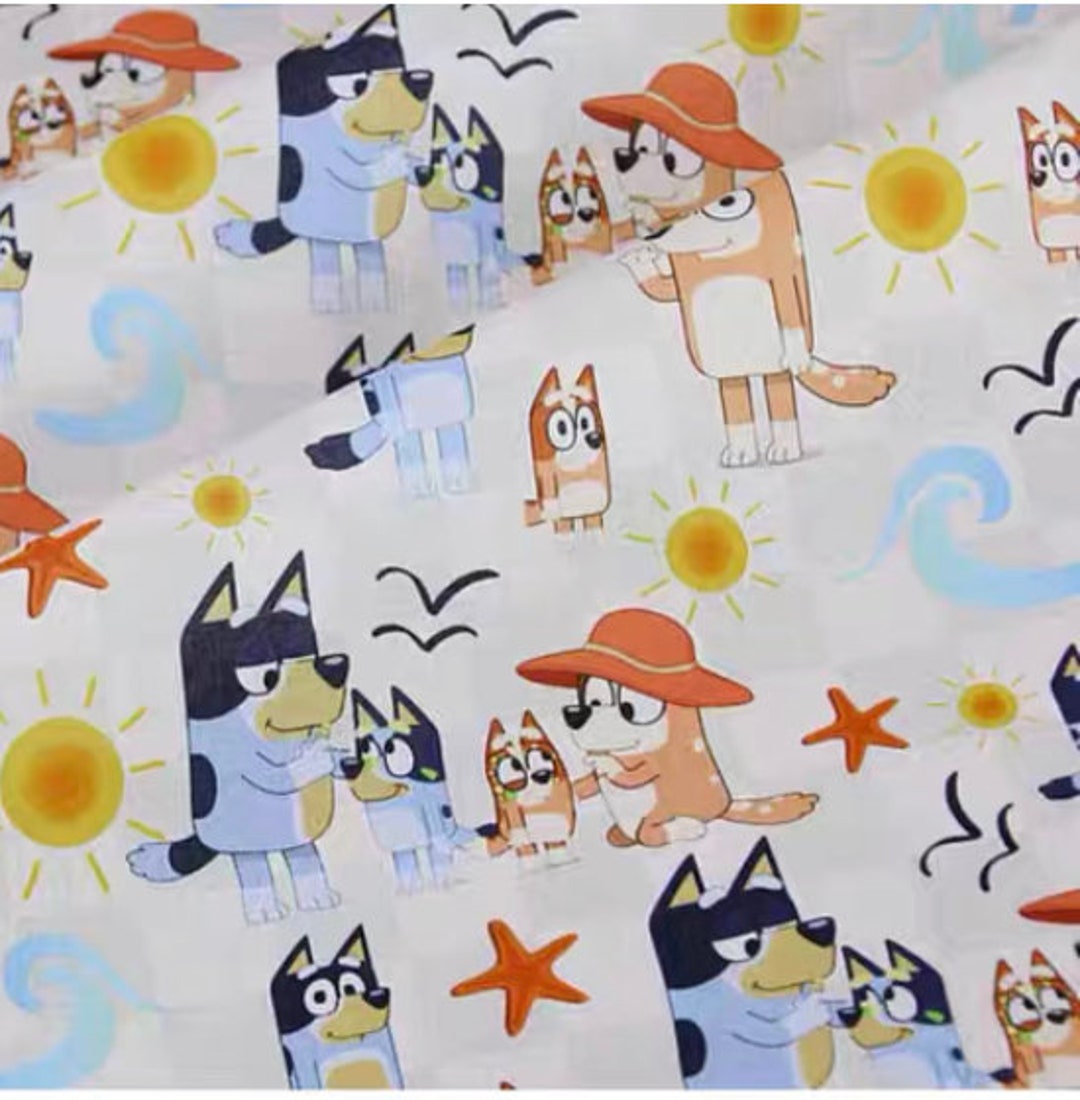 Cute Cartoon Bluey , Cotton, Diy Sewing Fabric by Half Yard - Etsy