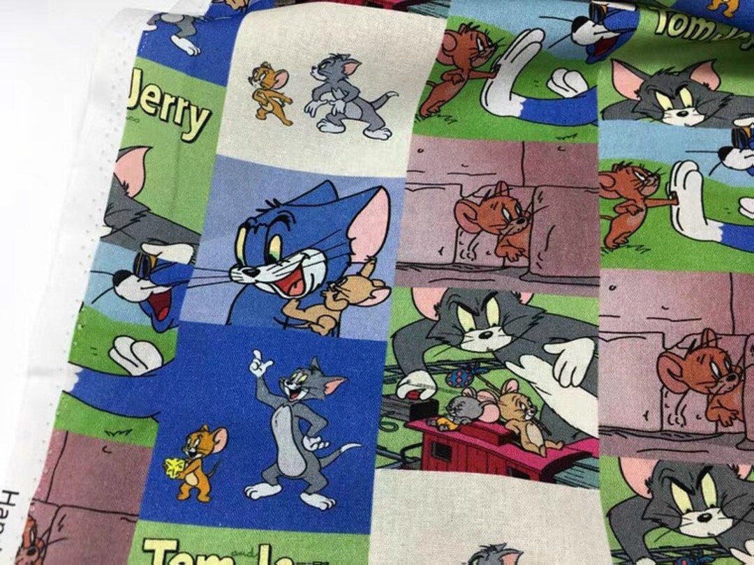 Cute Cartoon Tom and Jerry Cotton, Diy Sewing Fabric by Half Yard - Etsy