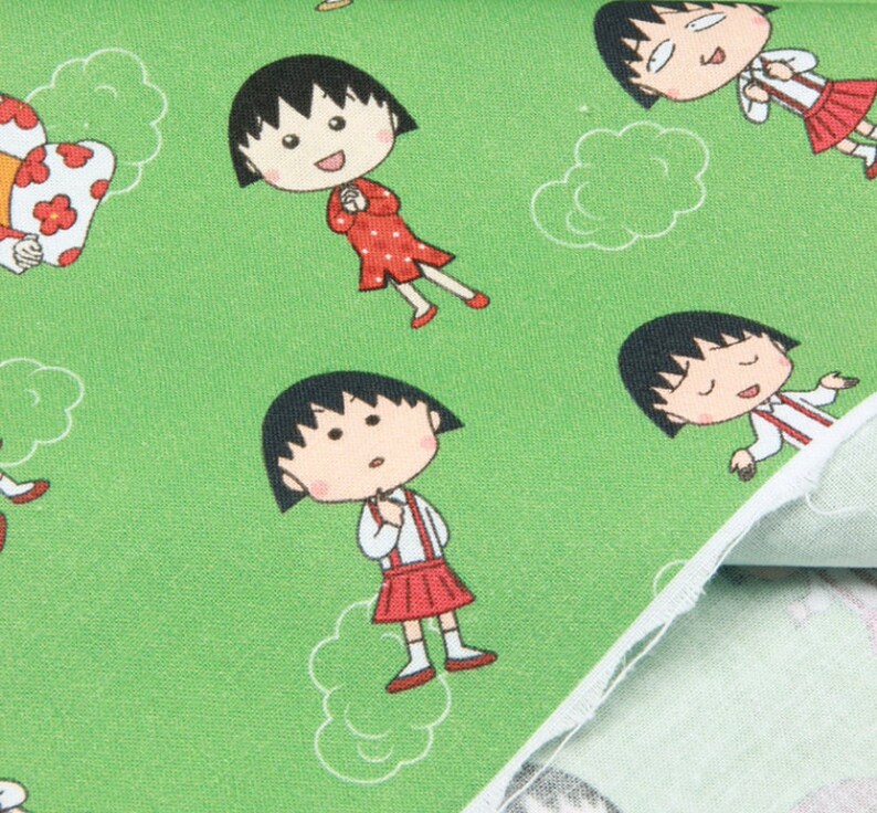 Cute Cartoon Chibi Maruko Cotton, Diy Sewing Fabric by Half Yard - Etsy