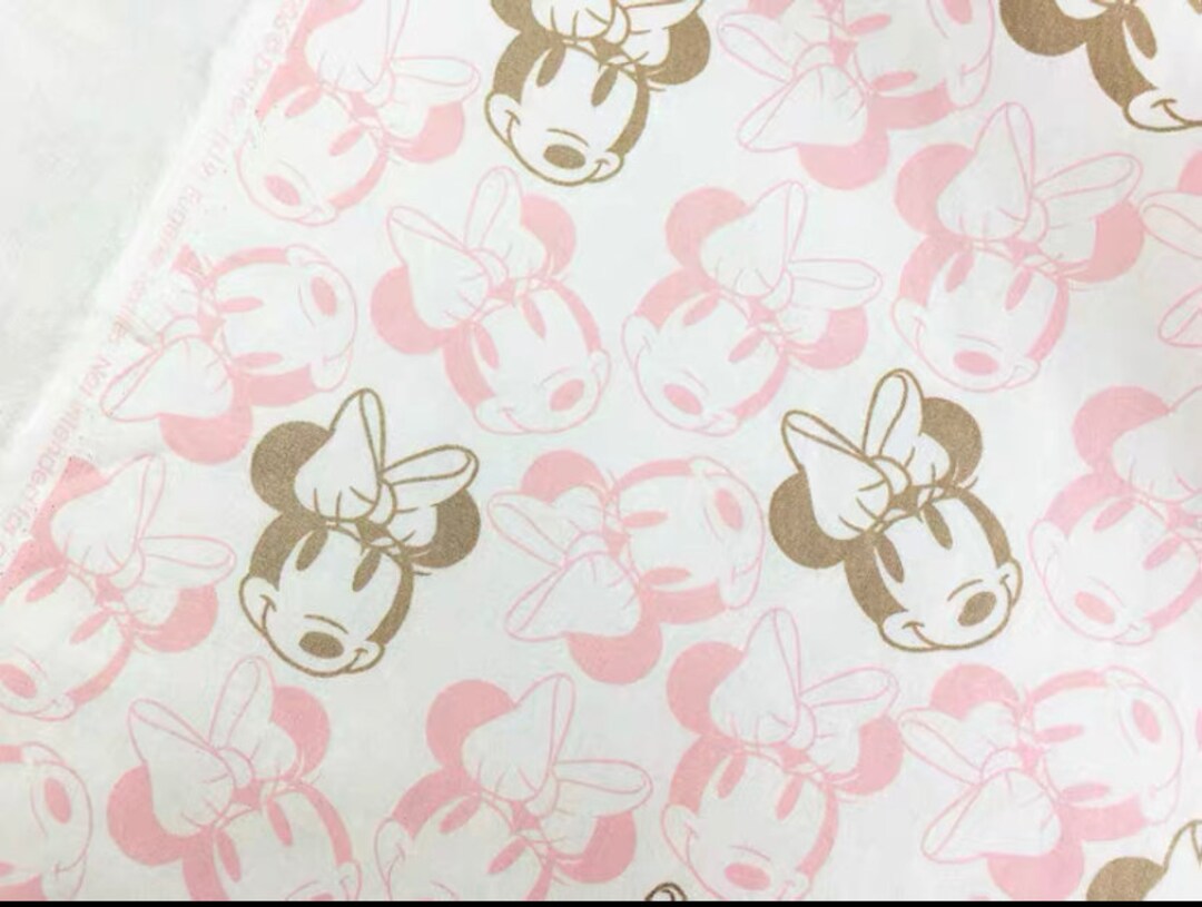 Cute Cartoon Minnie Cotton, Diy Sewing Fabric by Half Yard - Etsy