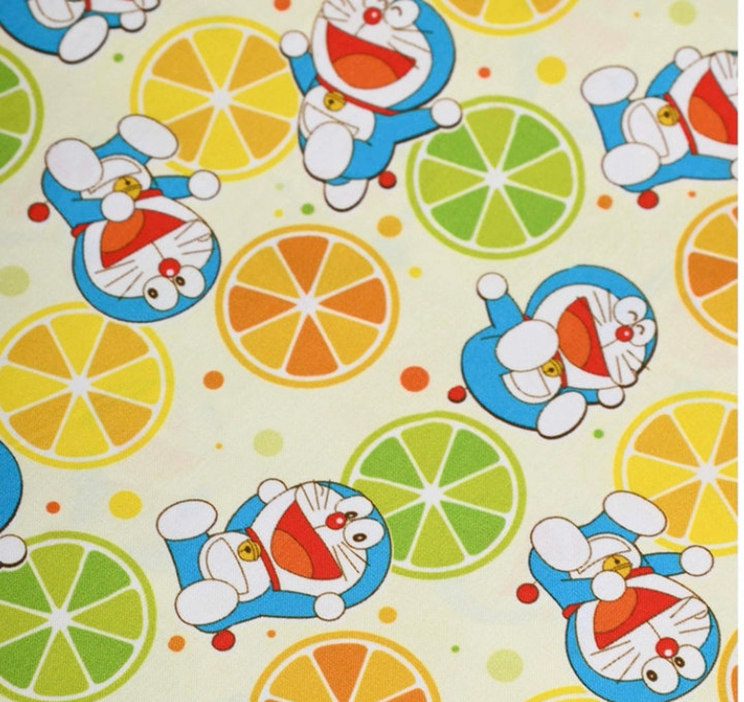 Cute Cartoon Doraemon Cotton, Diy Sewing Fabric by Half Yard - Etsy