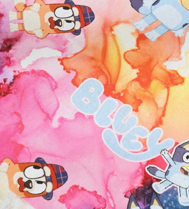 Cute Cartoon Bluey Cotton, Diy Sewing Fabric by Half Yard - Etsy
