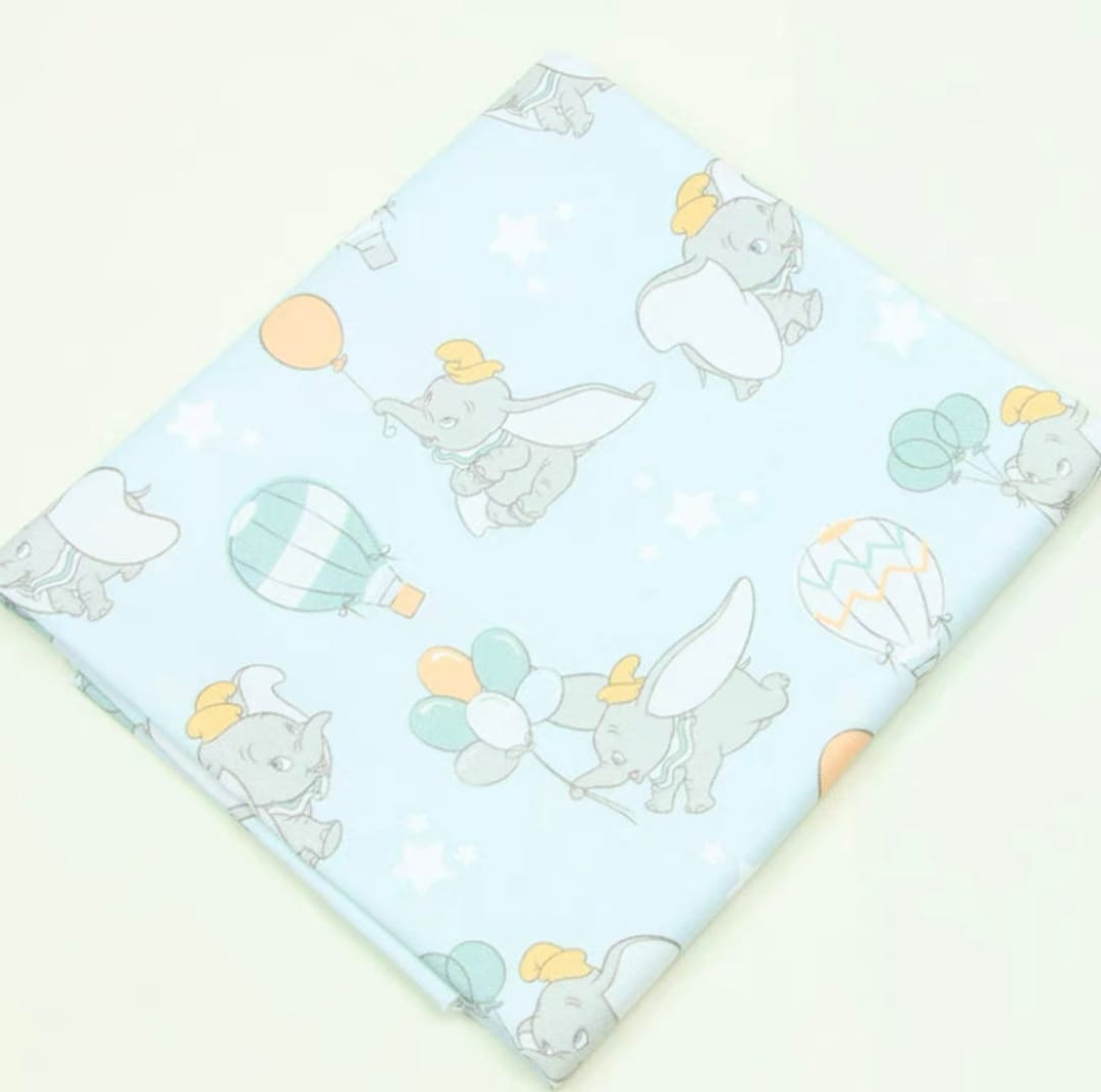 Cute Cartoon Dumbo Cotton, Diy Sewing Fabric by Half Yard - Etsy