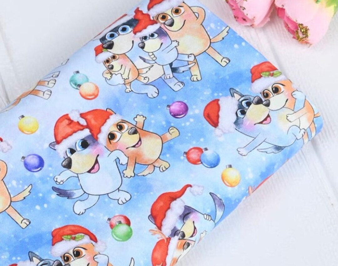 Cute Cartoon Bluey Cotton, Diy Sewing Fabric by Half Yard - Etsy