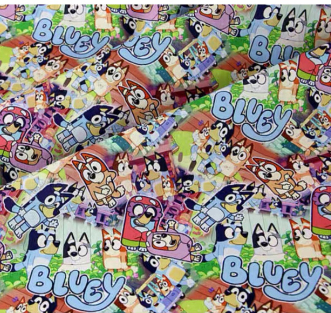 Cute Cartoon Bluey Cotton, Diy Sewing Fabric by Half Yard - Etsy