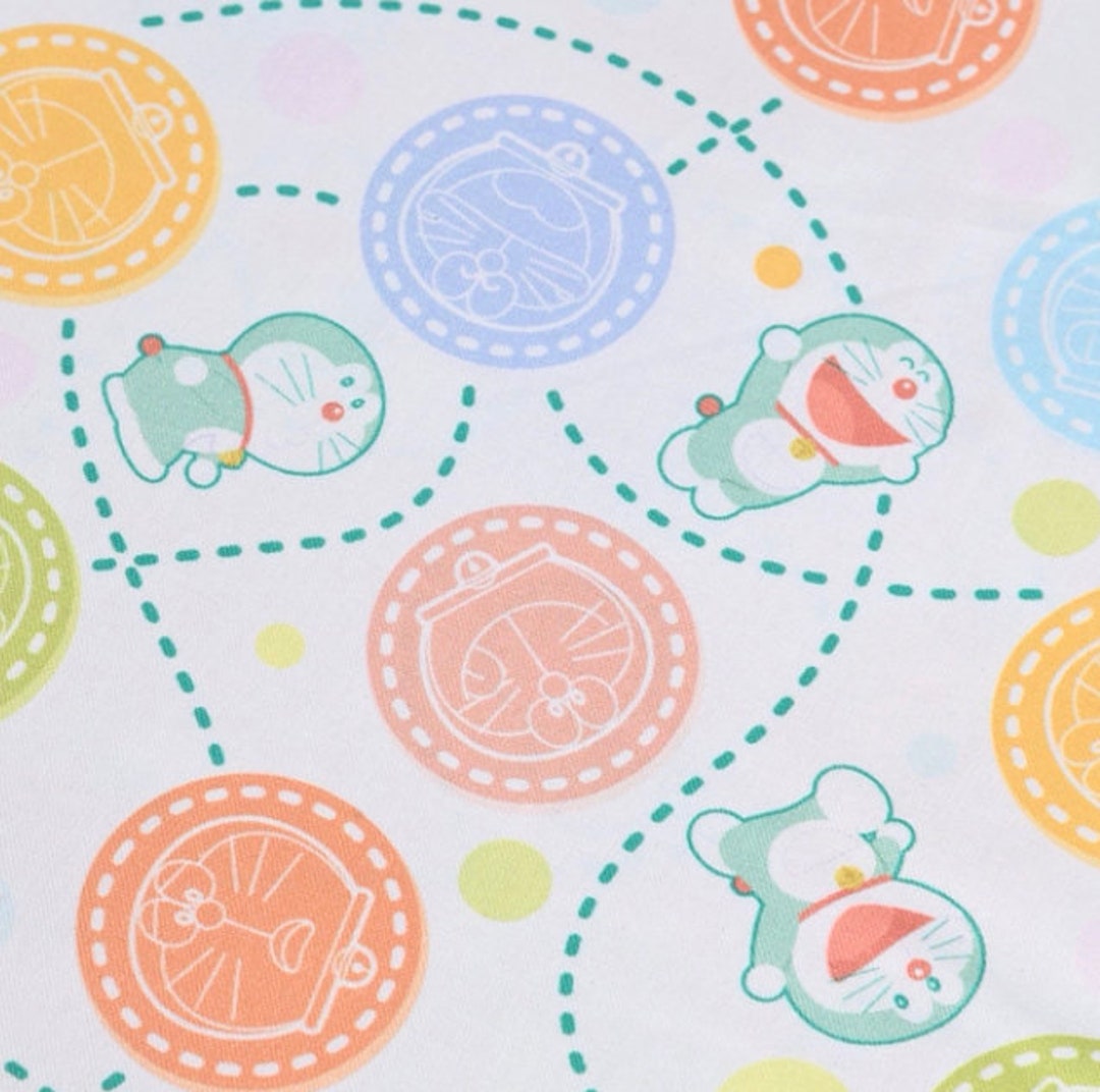 Cute Cartoon Doraemon Cotton, Diy Sewing Fabric by Half Yard - Etsy