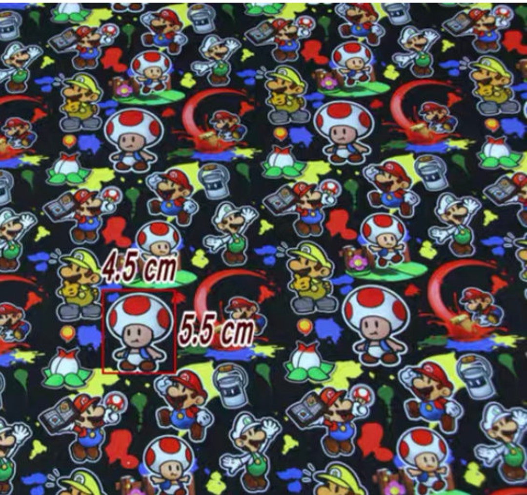 Cute Cartoon Mario Cotton, Diy Sewing Fabric by Half Yard - Etsy