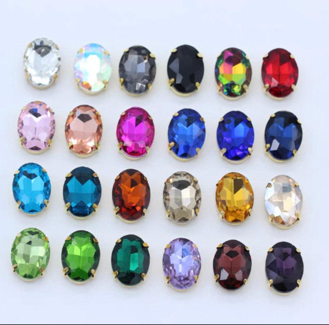 Oval Rhinestone Gold Claw, DIY for Embrodiery and Clothing , 13mm X18mm ...