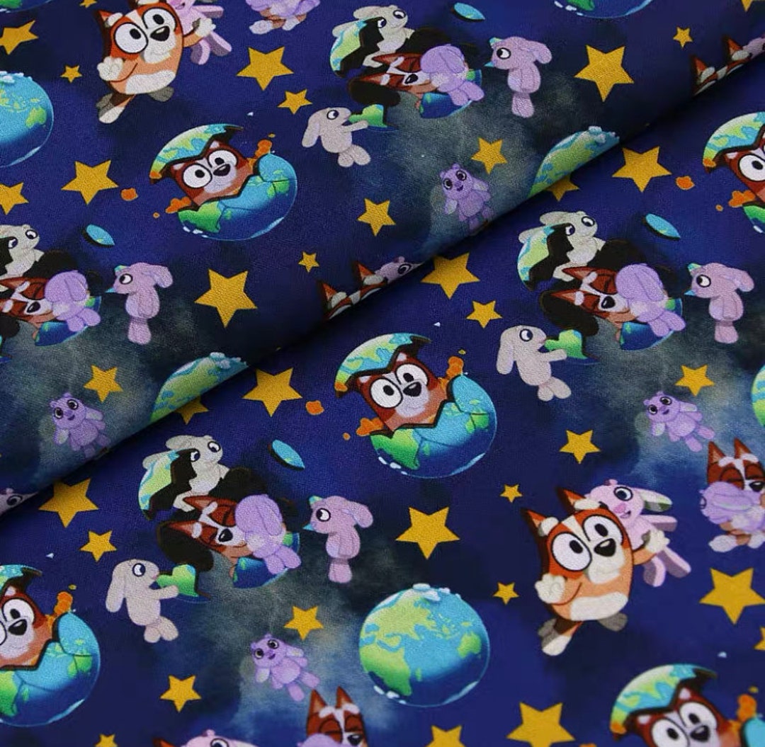 Cute Cartoon Bluey Cotton, Diy Sewing Fabric by Half Yard - Etsy