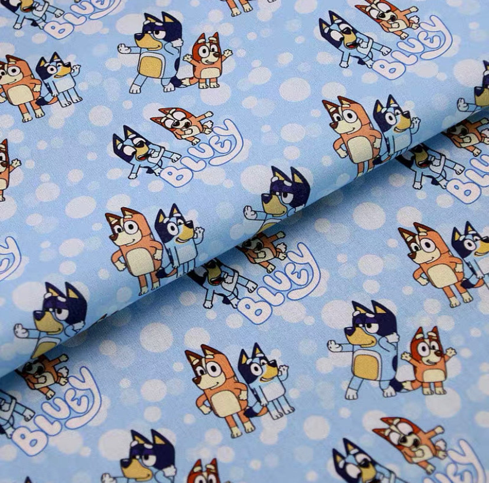 Cute Cartoon Bluey Cotton, Diy Sewing Fabric by Half Yard - Etsy