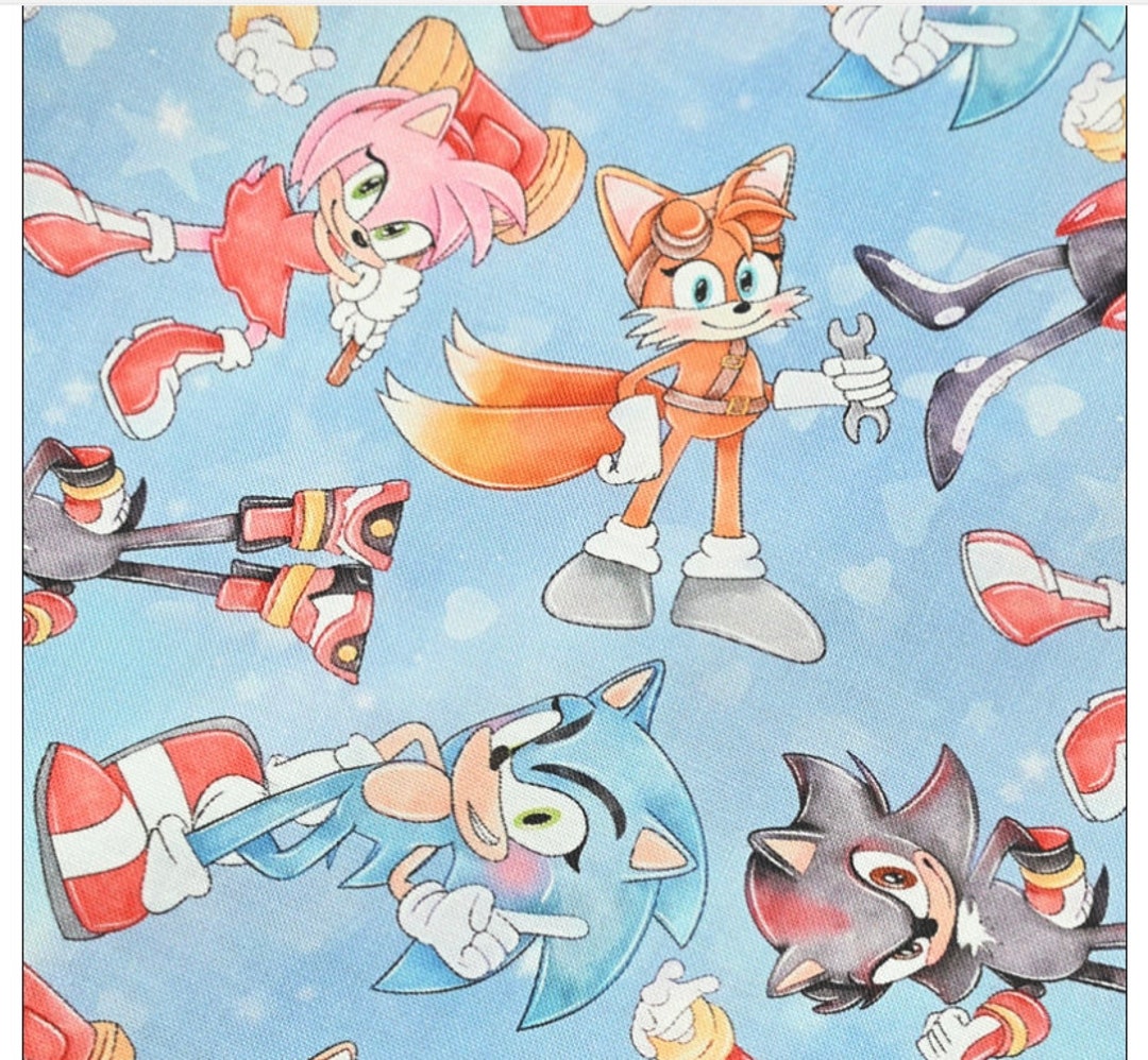 Cute Cartoon Sonic Cotton, Diy Sewing Fabric by Half Yard - Etsy