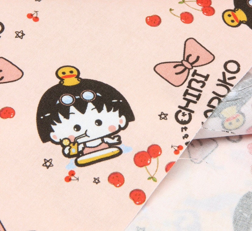 Cute Cartoon Chibi Maruko Cotton, Diy Sewing Fabric by Half Yard - Etsy
