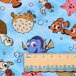 Cute Cartoon Finding Nemo Cotton, Diy Sewing Fabric by Half Yard - Etsy