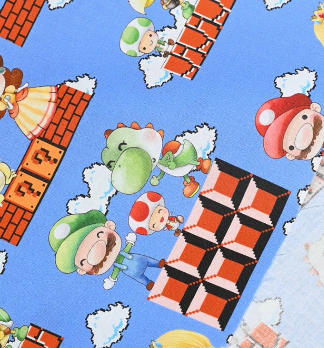 Cute Cartoon Mario Cotton, Diy Sewing Fabric by Half Yard - Etsy