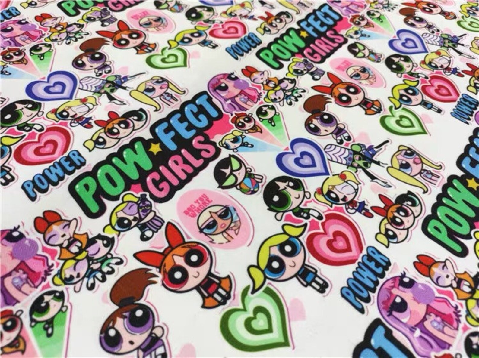 Cute Cartoon Powerpuff Girl Canvas Khaki Twill Fabric DIY - Etsy