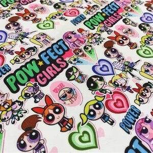 Cute Cartoon Powerpuff Girl Canvas Khaki Twill Fabric DIY - Etsy