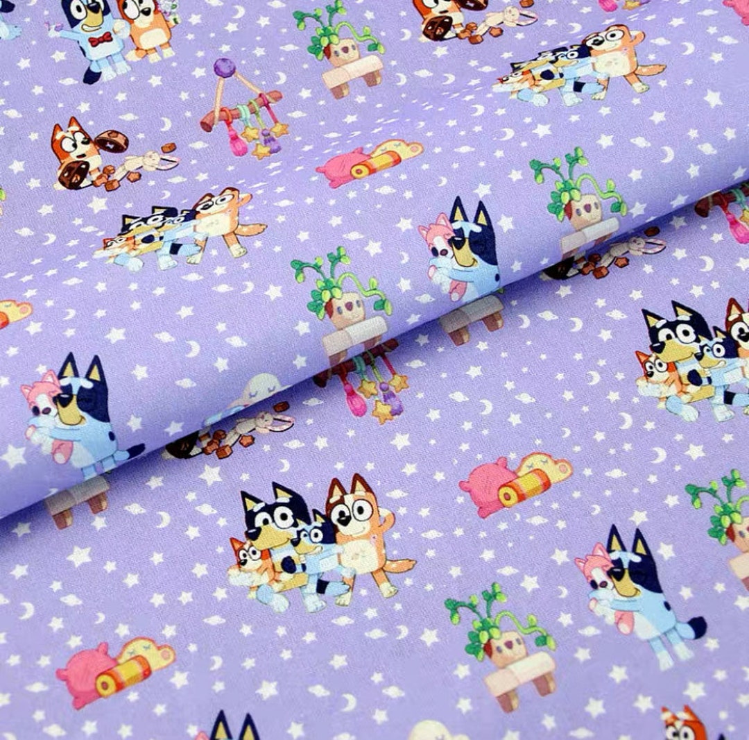 Cute Cartoon Bluey Cotton, Diy Sewing Fabric by Half Yard - Etsy