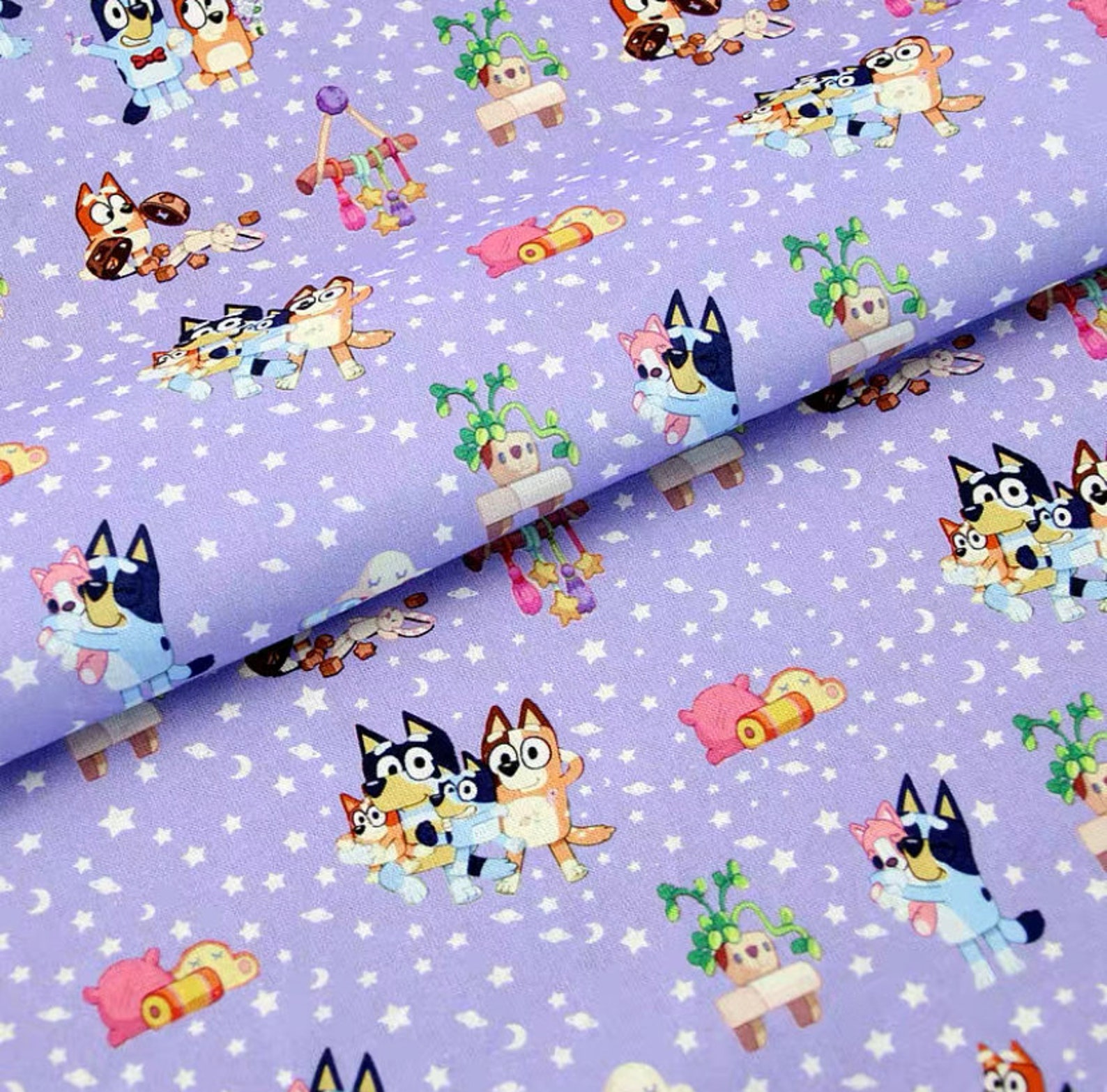 Cute Cartoon Bluey Cotton, Diy Sewing Fabric by Half Yard - Etsy