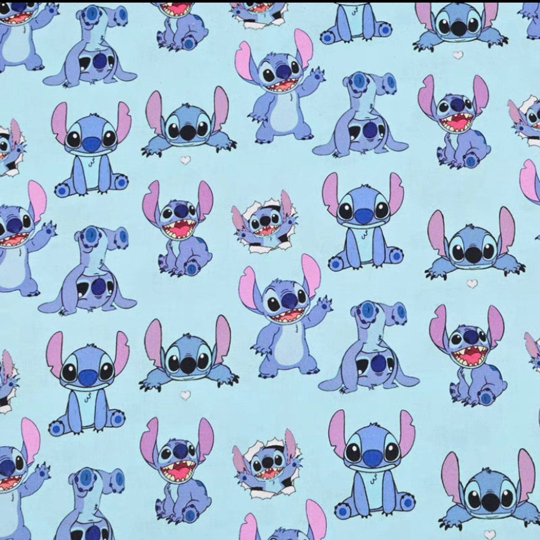 Cute Cartoon Stitch Cotton, Diy Sewing Fabric by Half Yard - Etsy