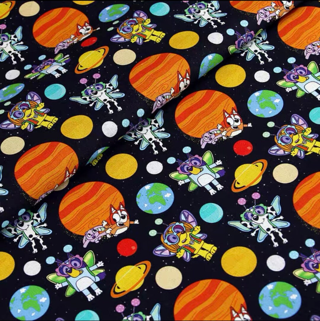 Cute Cartoon Bluey Cotton, Diy Sewing Fabric by Half Yard - Etsy