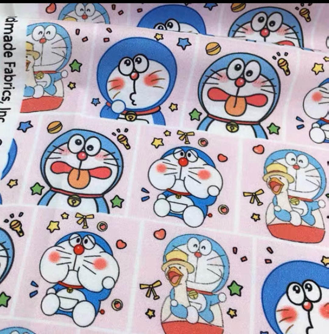 Cute Cartoon Doraemon Cotton, Diy Sewing Fabric by Half Yard - Etsy