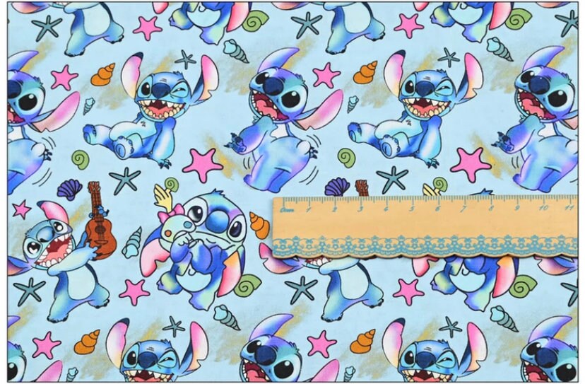 Cute Cartoon Stitch Cotton, Diy Sewing Fabric by Half Yard - Etsy