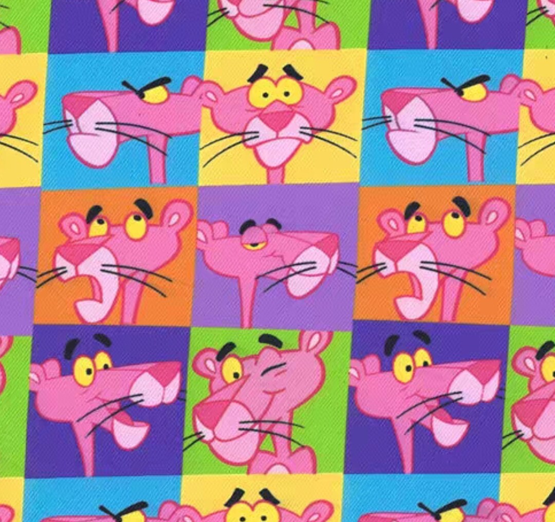 Cartoon Pink Panther Polyester Waterproof, Diy Sewing Fabric - Etsy