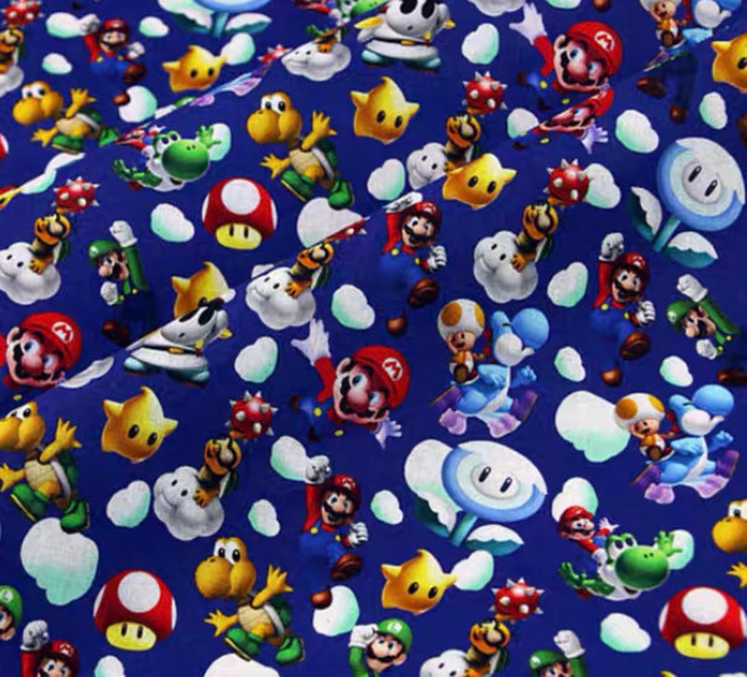 Cute Cartoon Mario , Cotton, Diy Sewing Fabric by Half Yard - Etsy