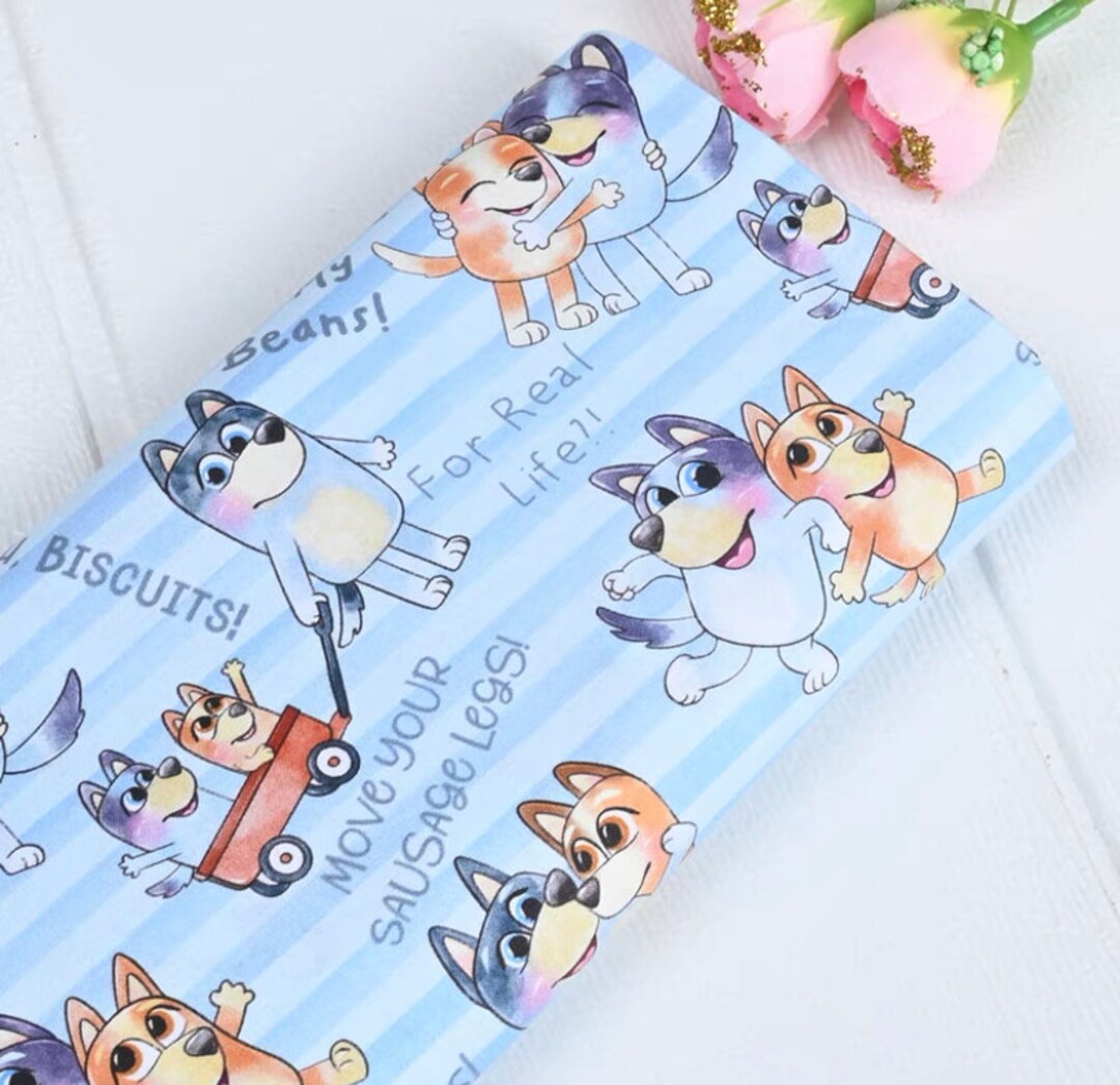 Cute Cartoon Bluey Cotton, Diy Sewing Fabric by Half Yard - Etsy