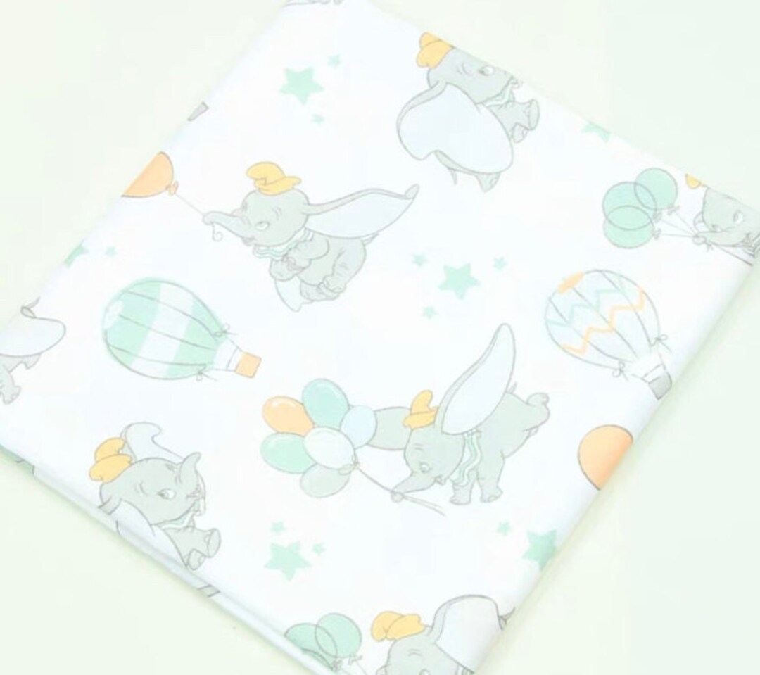 Cute Cartoon Dumbo Cotton, Diy Sewing Fabric by Half Yard - Etsy