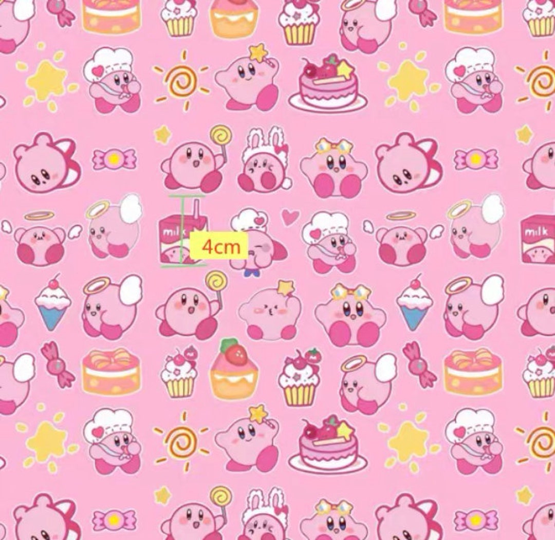Cartoon Kirby Polyester Waterproof, Diy Sewing Fabric - Etsy