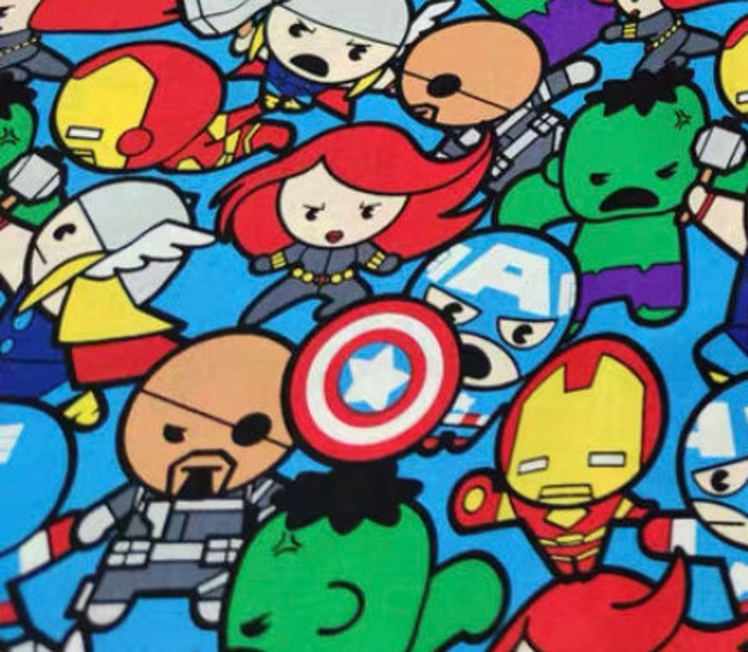 Cute Cartoon Marvel Cotton, Diy Sewing Fabric by Half Yard - Etsy