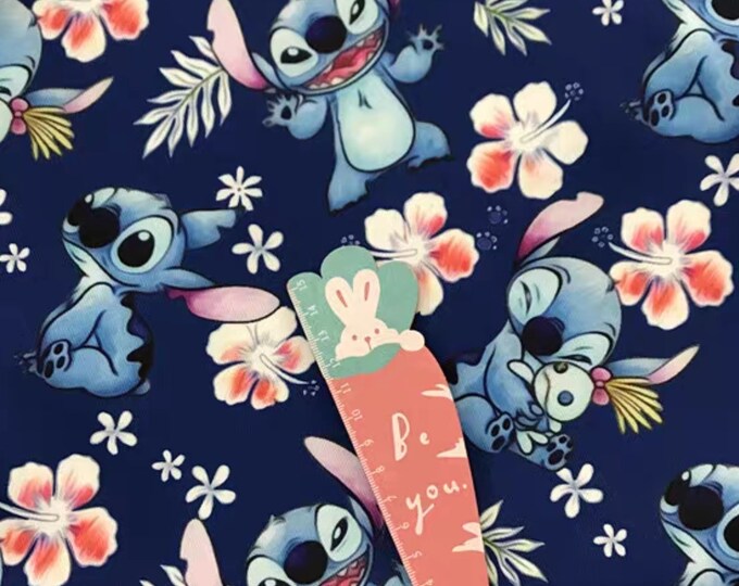 Cute Cartoon Stitch Cotton, Diy Sewing Fabric by Half Yard - Etsy