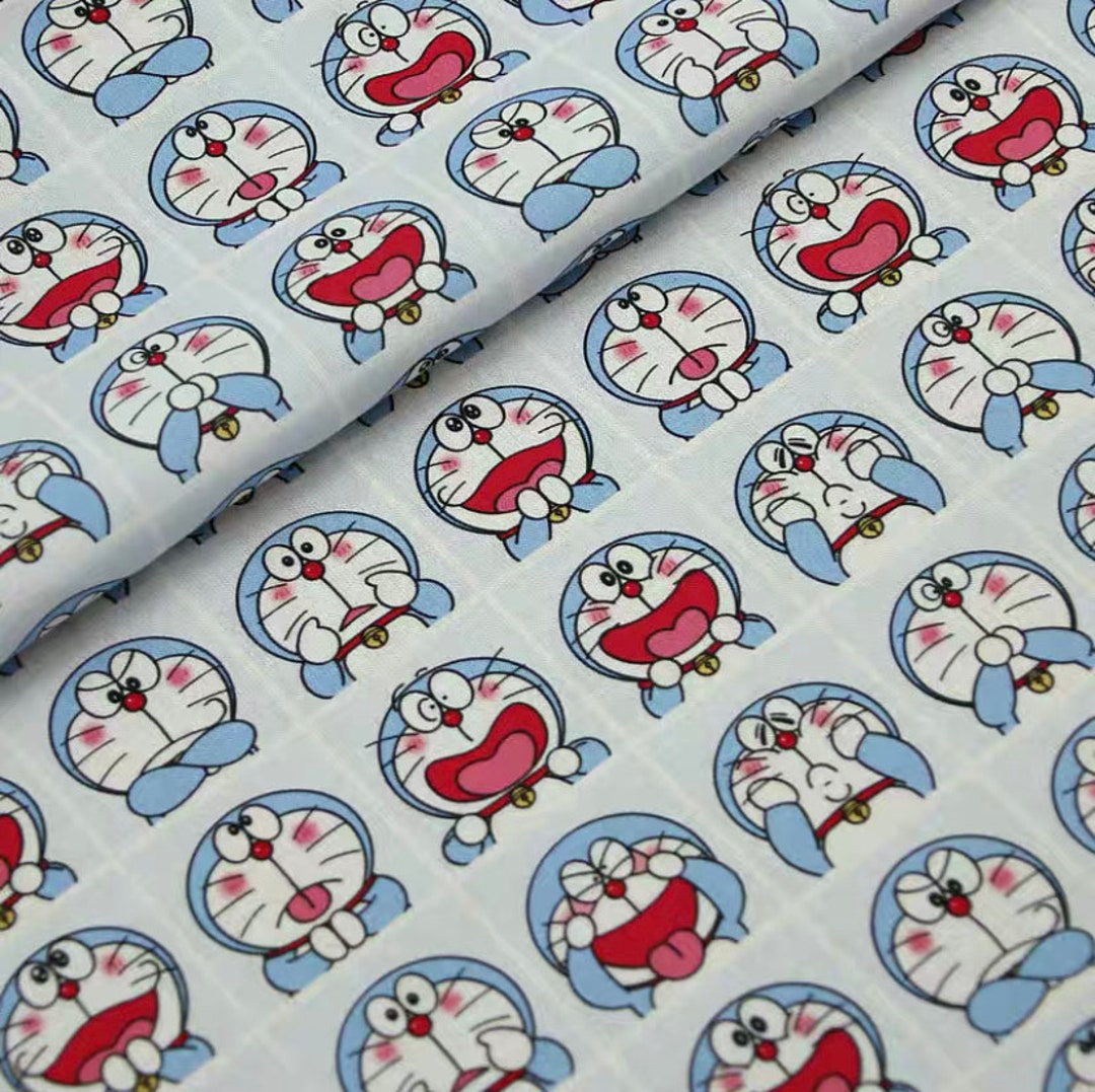 Cute Cartoon Doraemon Cotton, Diy Sewing Fabric by Half Yard - Etsy
