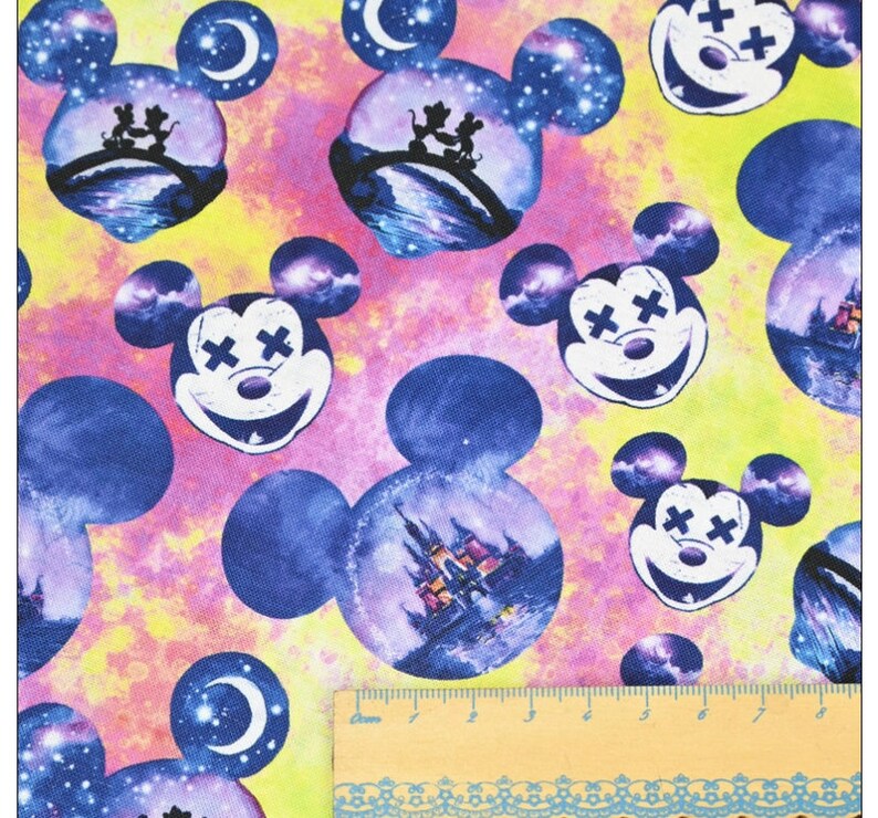 Cute Cartoon Mickey Cotton, Diy Sewing Fabric by Half Yard - Etsy