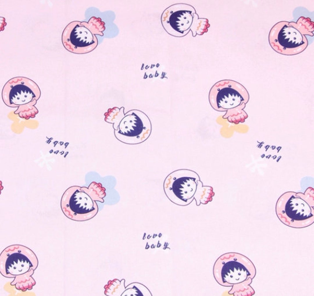 Cute Cartoon Chibi Maruko Cotton, Diy Sewing Fabric by Half Yard - Etsy